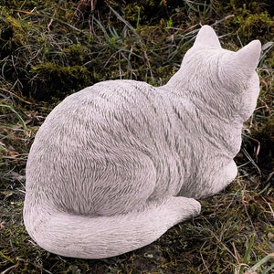 Large Cat Statue Concrete Cat Sculpture Realistic Pet Memorial Napping ...