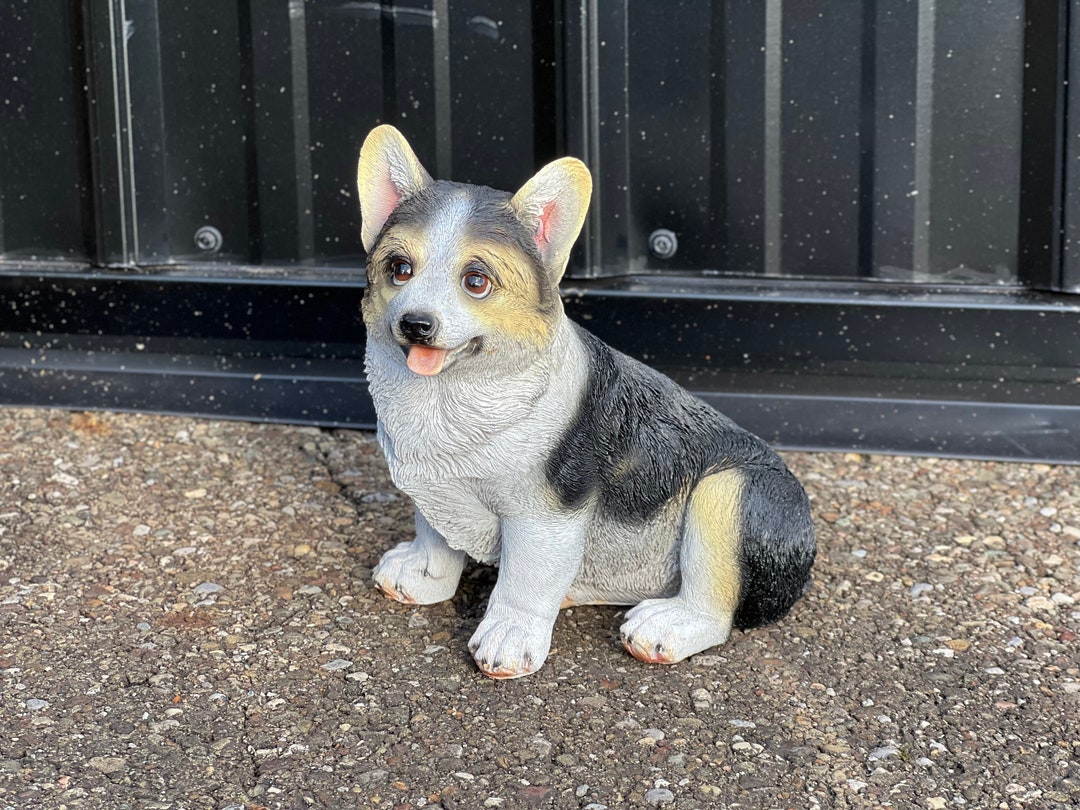 Welsh Corgi Figurine Resin Dog Statue Corgi Fairy Garden Pet Memorial ...
