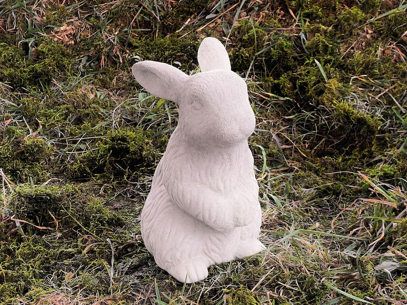 Rabbit Concrete Statue Realistic Bunny Figure Sitting Detailed Rabbit ...