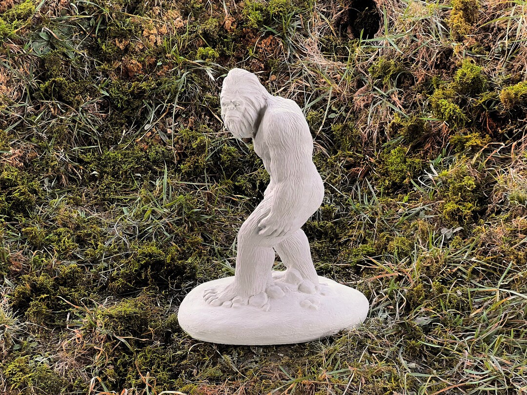 Bigfoot Statue Concrete Big Foot Large 17" Cement Sasquatch Stone Yard ...