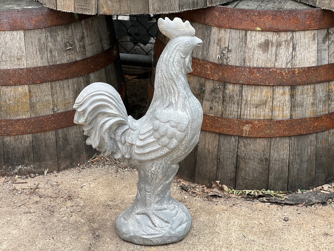 Rooster Garden Statue Farm Animal Decoration Chicken Sculpture Resin ...