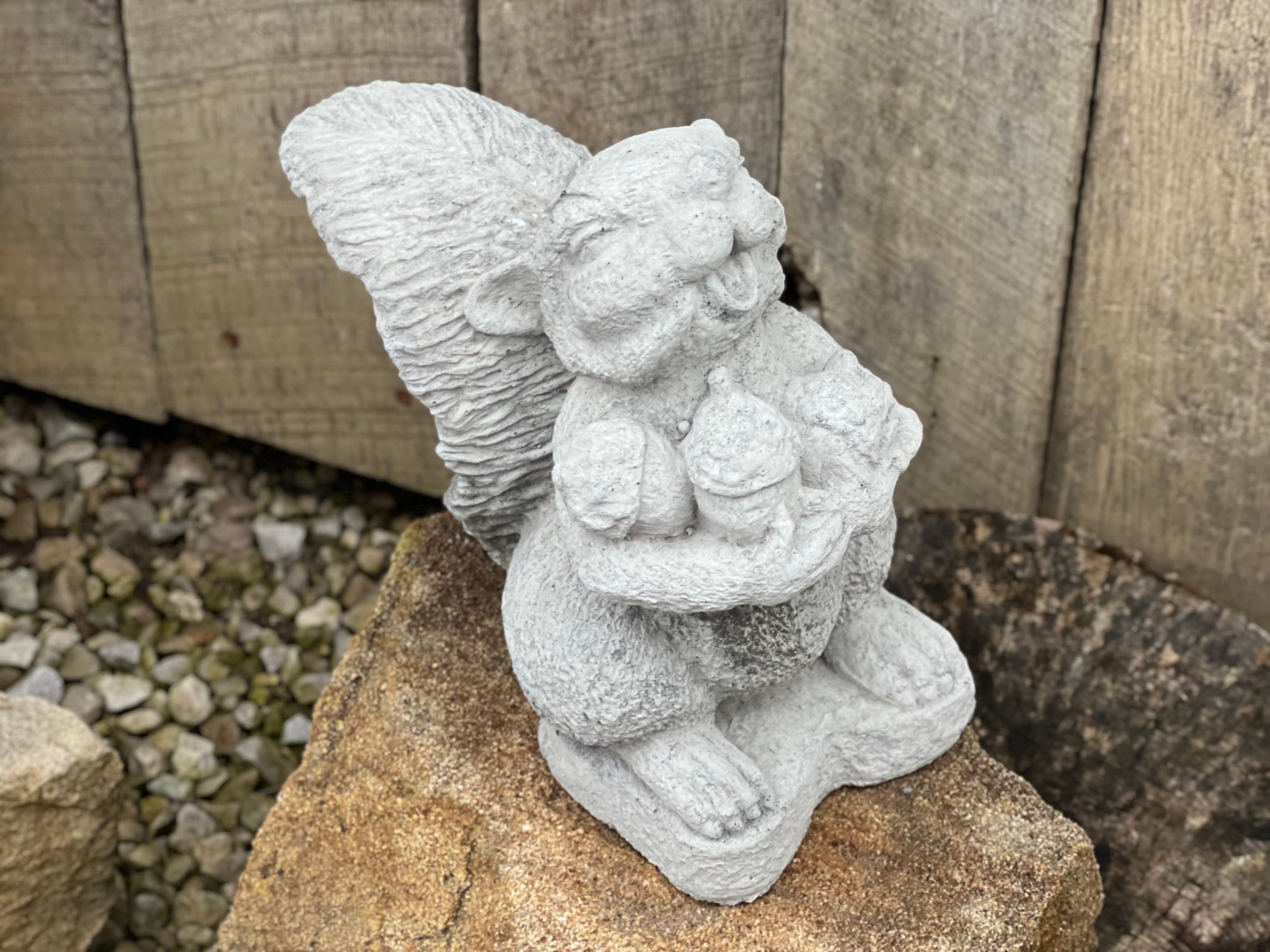 Squirrel Garden Statue Concrete Animal Sculpture Squirrel Stone ...