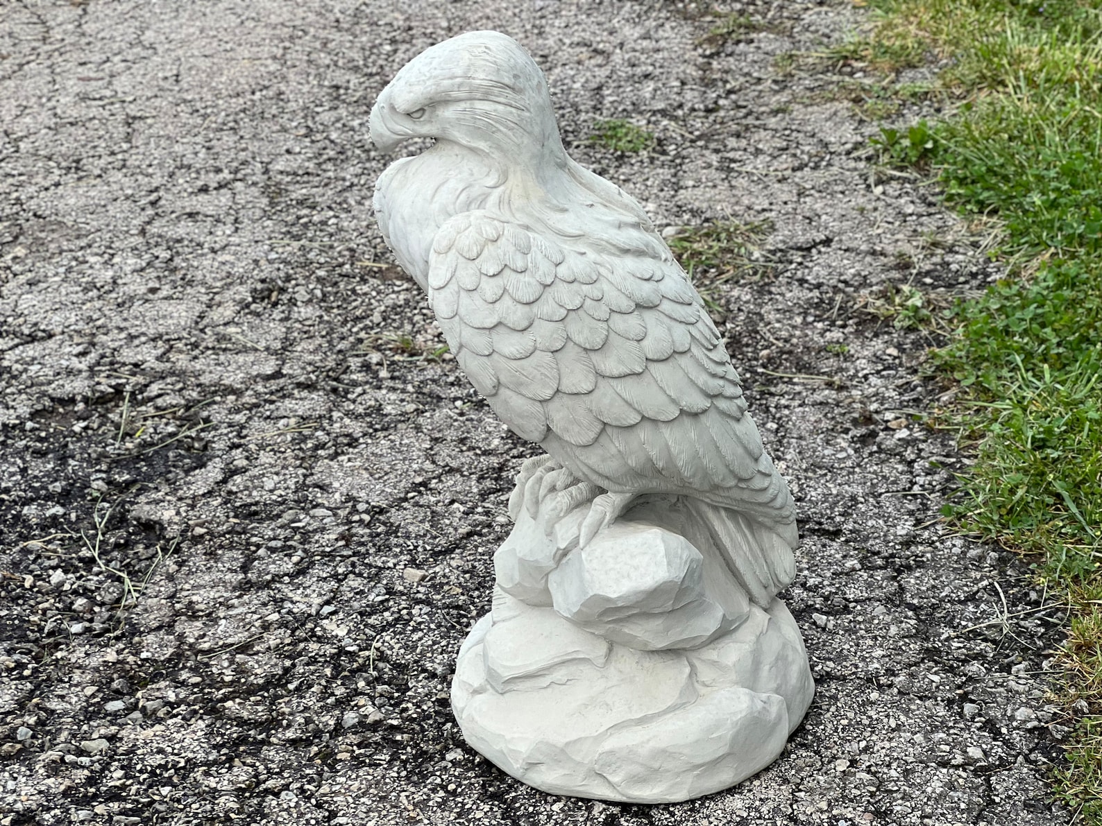 Massive Stone Eagle Statue 30 American Eagle Concrete Sculpture Garden ...