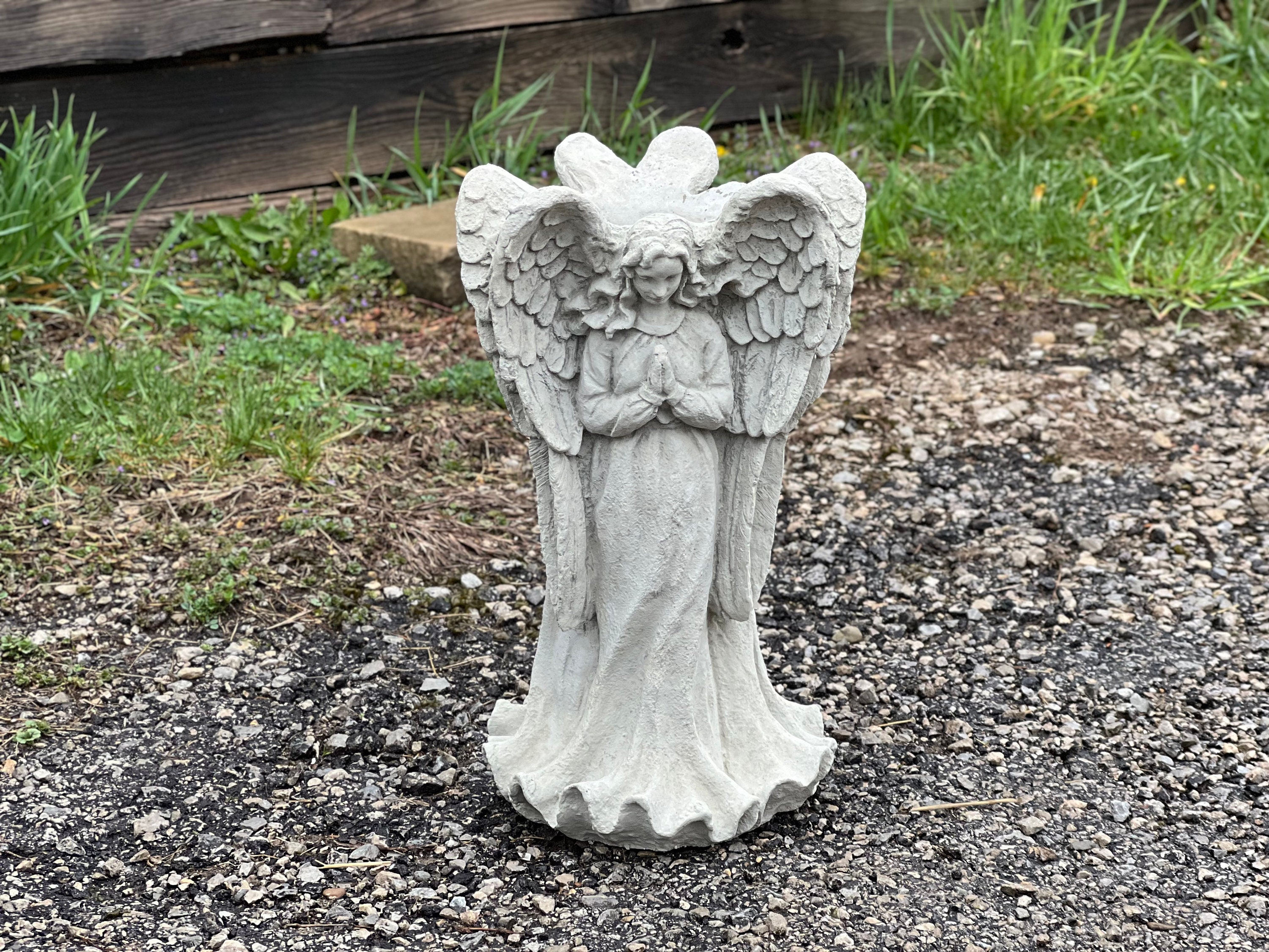 Garden Angels Statue Concrete Three Angels Sculpture Cherub Stone ...