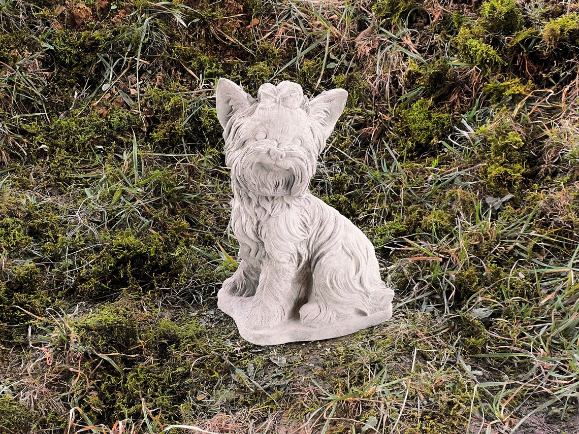 Yorkshire Terrier Statue Concrete Sitting York Sculpture Dog Memorial ...