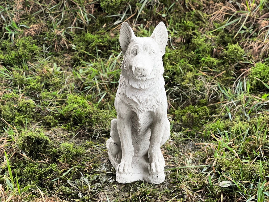 German Shepherd Sculpture Cement Dog Memorial Statue Shepherd Stone ...