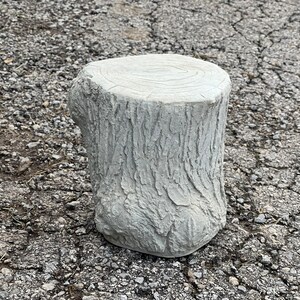 Wood Stump Concrete Statue 12" Tree Stump Sculpture Pedestal Cement ...