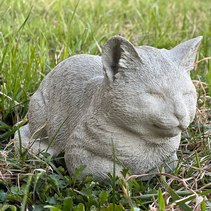 Lucky Cat Stone Statue - Etsy