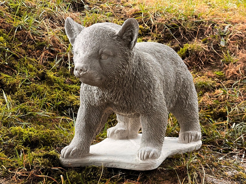 Concrete Bear Statue Standing Bear Figure Large Garden Figurine Outdoor ...