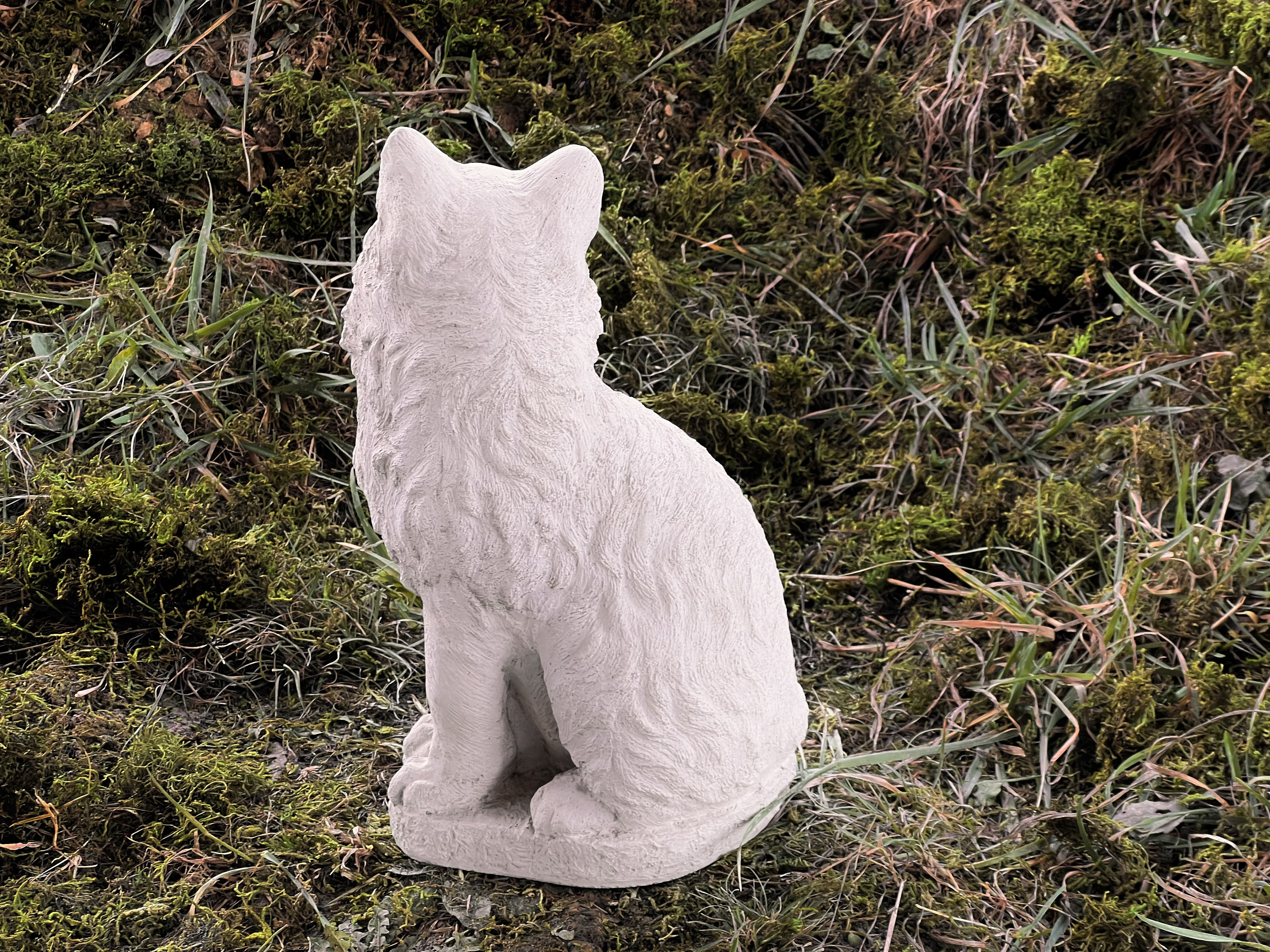 Cat Garden Statue Concrete Cat Sculpture Outdoor Memorial Garden ...