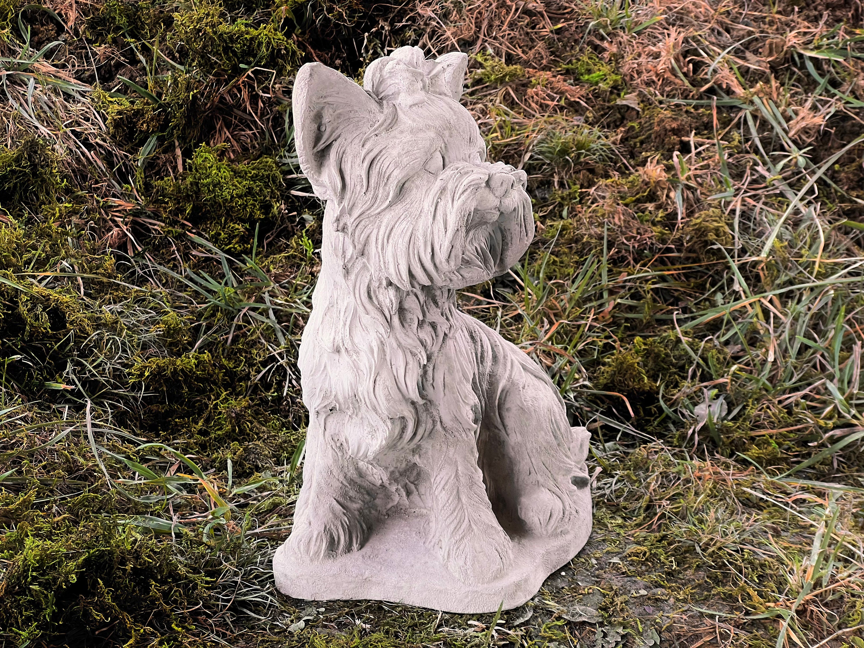 Yorkshire Terrier Statue Concrete Sitting York Sculpture Dog Memorial ...
