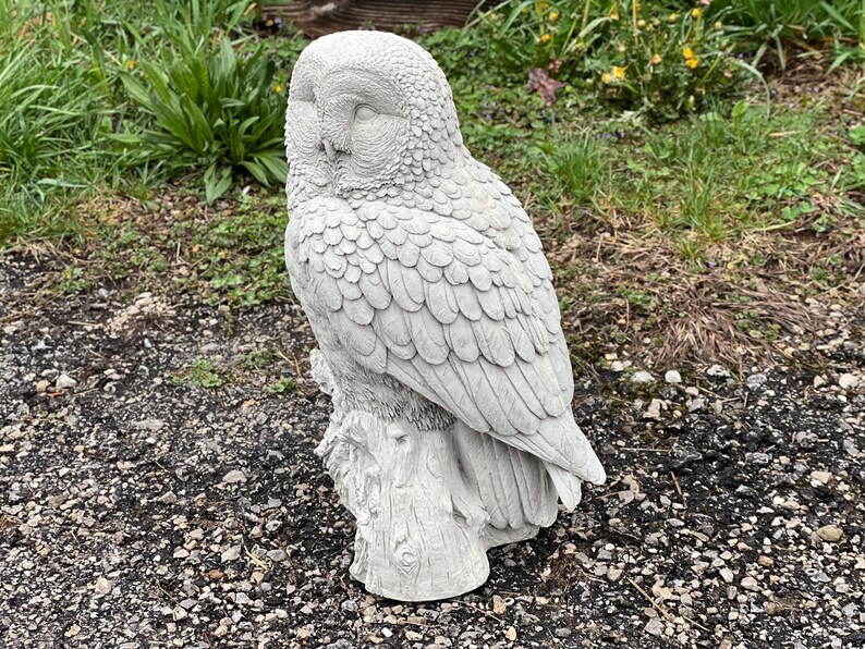 Large Owl Statue Concrete Outdoor Night Owl Sculpture Wild Bird ...