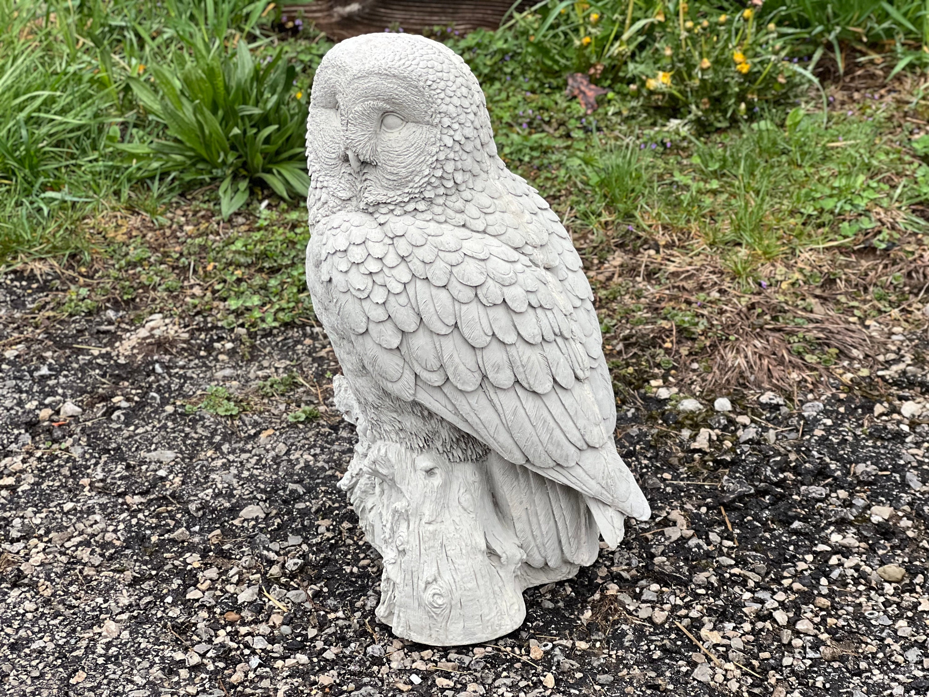Large Owl Statue Concrete Outdoor Night Owl Sculpture Wild Bird ...