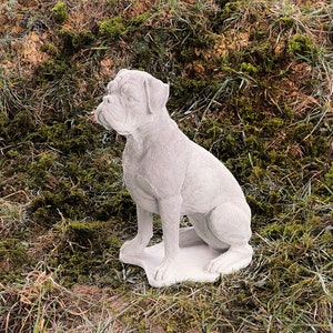Boxer Garden Statue Outdoor Dog Sculpture Stone Pet Memorial Memorial ...
