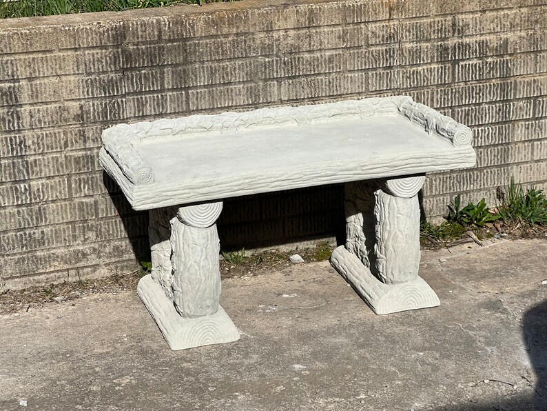 Concrete Bench Stone Solid Sculpture Garden Outdoor Patio Furniture ...