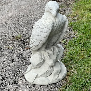 Massive Stone Eagle Statue 30" American Eagle Concrete Sculpture Garden ...