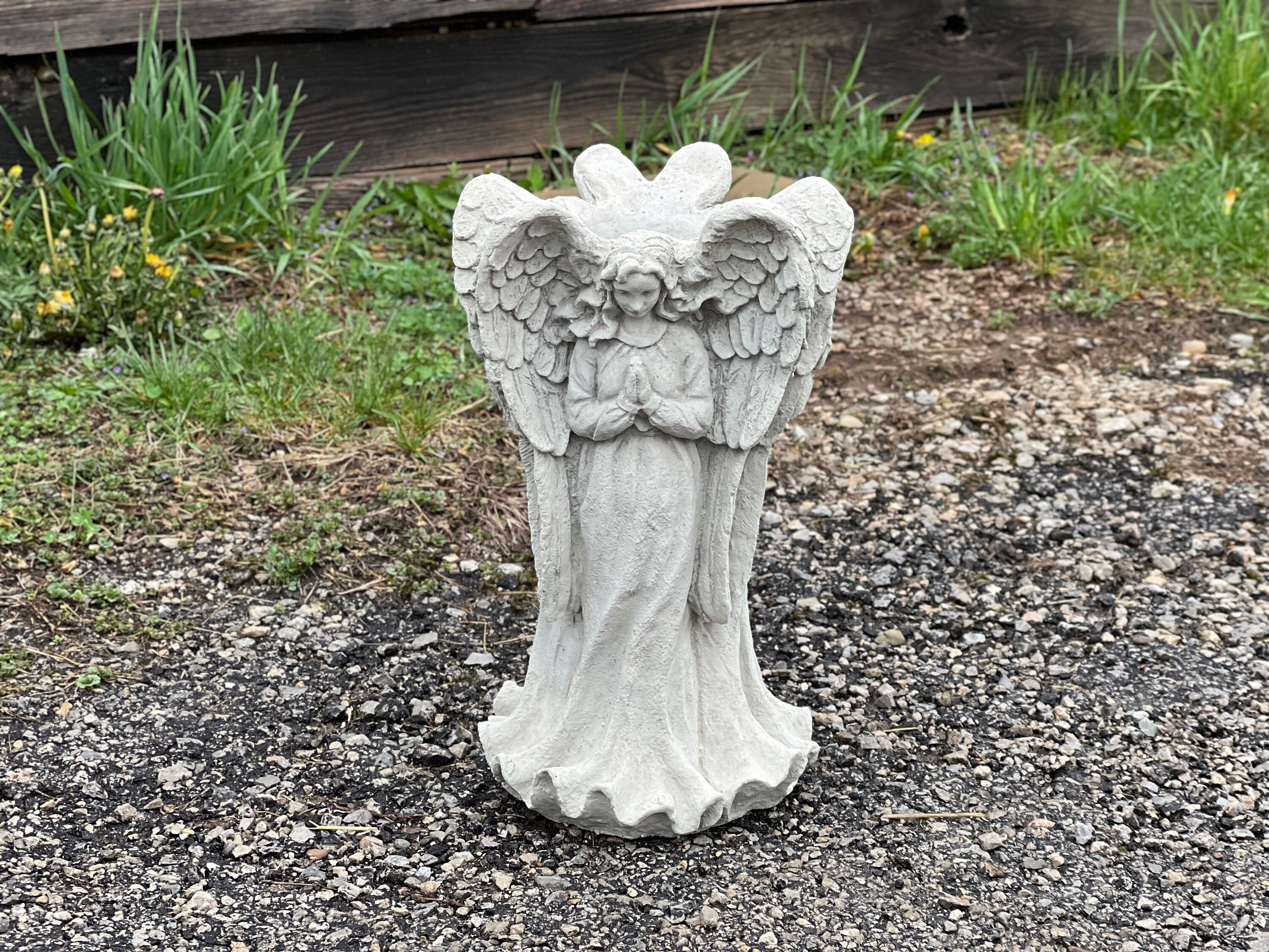 Garden Angels Statue Concrete Three Angels Sculpture Cherub Stone ...