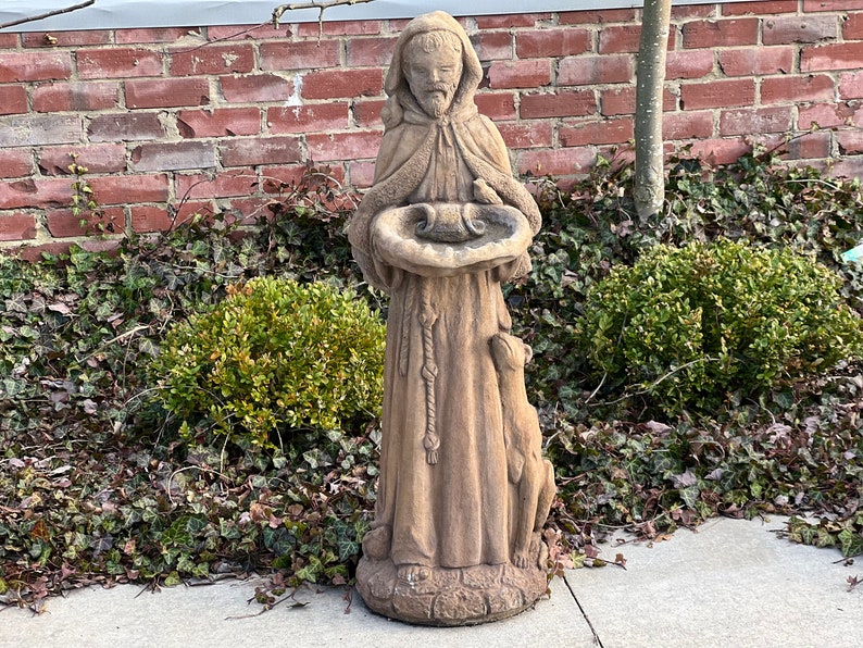 St Francis Garden Statue Outdoor Monk Large Stone Yard Cement Lawn ...
