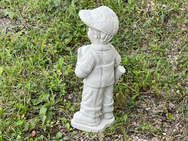 Baseball Billy Statue 19" Concrete Boy Sculpture Realistic Child ...