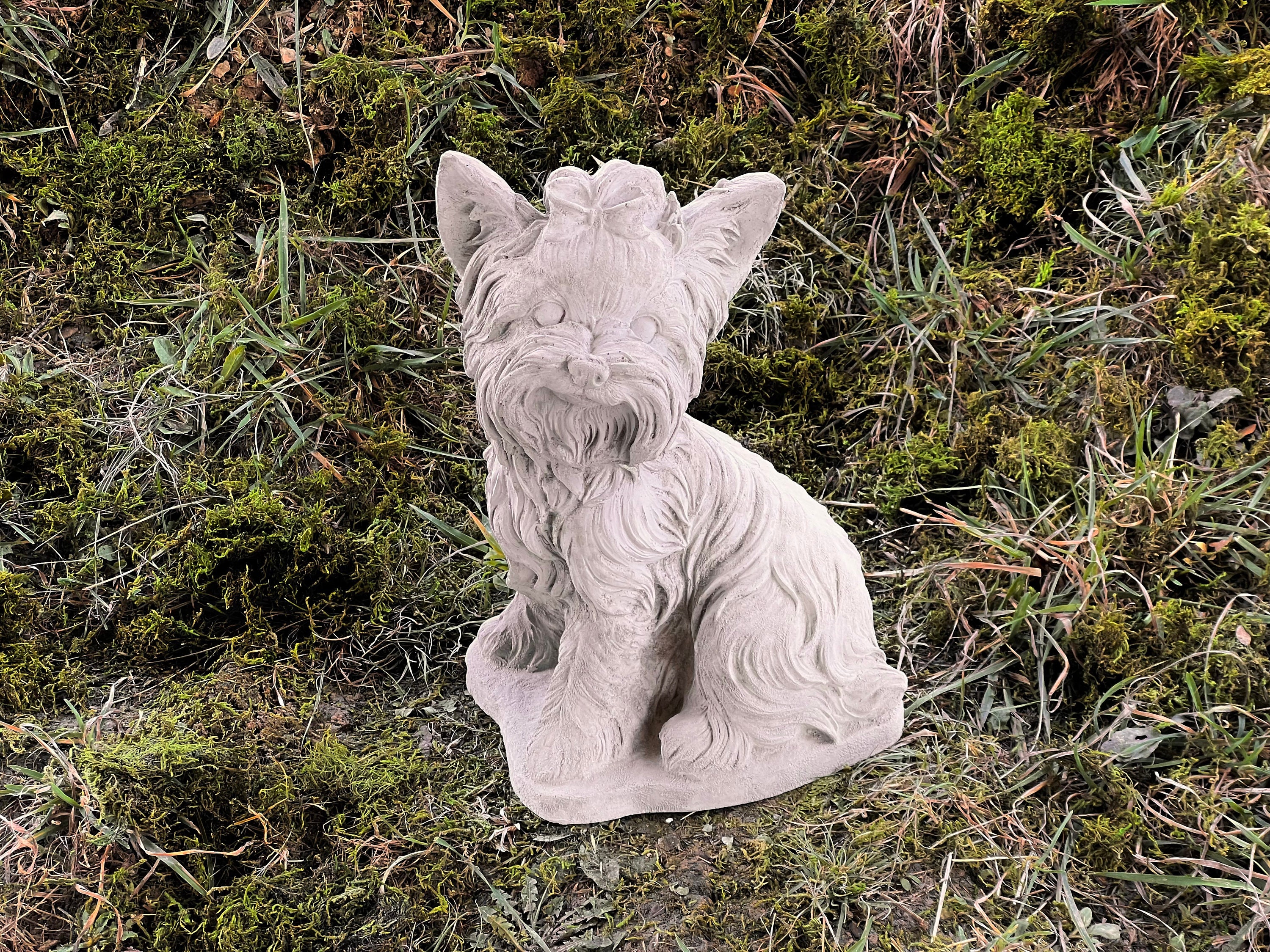 Yorkshire Terrier Statue Concrete Sitting York Sculpture Dog Memorial ...