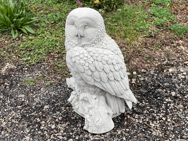 Large Owl Statue Concrete Outdoor Night Owl Sculpture Wild Bird ...