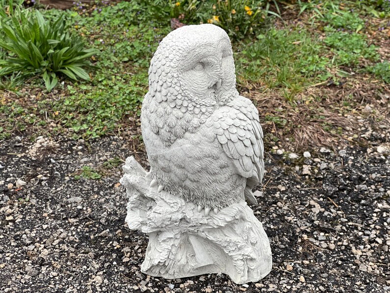 Large Owl Statue Concrete Outdoor Night Owl Sculpture Wild Bird ...
