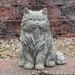 Large Cat Garden Sculpture Concrete Outdoor Stone Kitty Statue Memorial ...