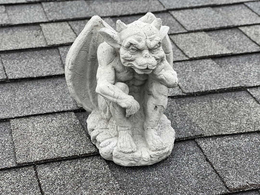 Gargoyle Statue Garden Statue Concrete Sitting Gargoyle Sculpture Stone ...