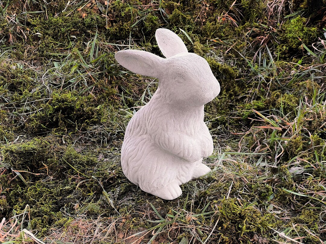 Rabbit Concrete Statue Realistic Bunny Figure Sitting Detailed Rabbit ...