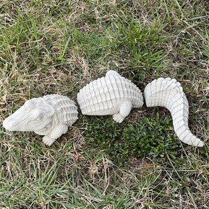 Crocodile Statue Concrete Alligator Sculpture Laying Stone Crocodile ...