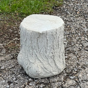 Wood Stump Concrete Statue 12" Tree Stump Sculpture Pedestal Cement ...