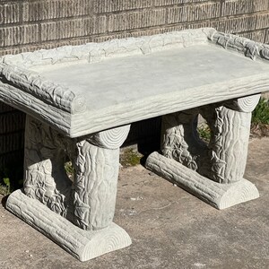 Concrete Bench Stone Solid Sculpture Garden Outdoor Patio Furniture ...