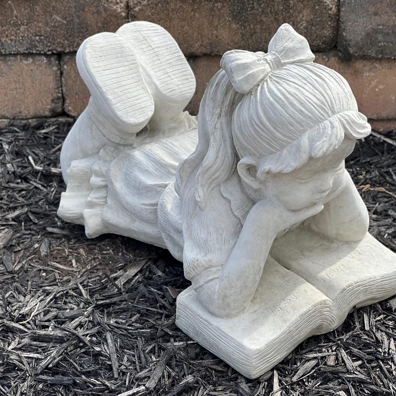 Girl Reading Book Garden Statue - Etsy
