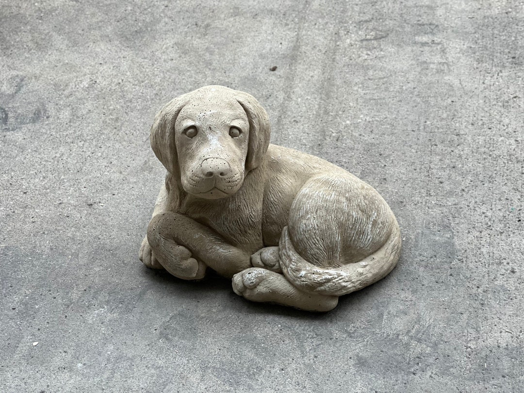 Brown Lab Garden Statue Concrete Labrador Retriever Sculpture Golden ...