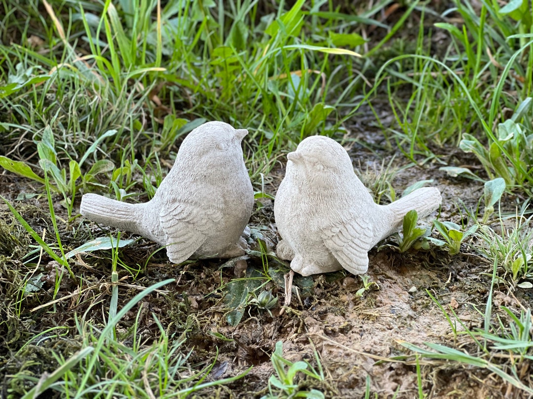 Two Birds Figurines Pair Concrete Bird Statue Little Birds Figures ...