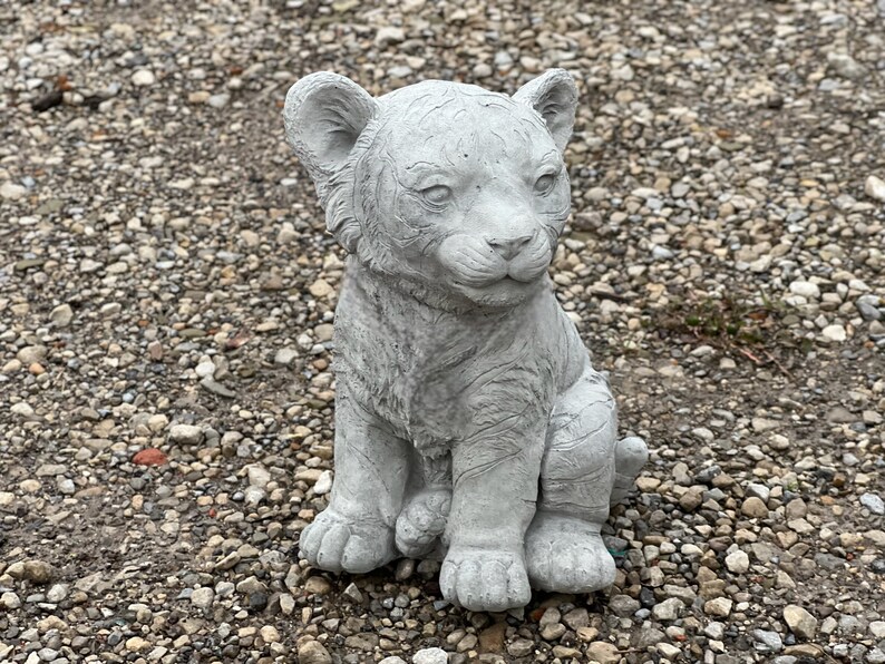 Tiger Garden Statue Concrete Outdoor Sculpture African Tiger Figurine ...