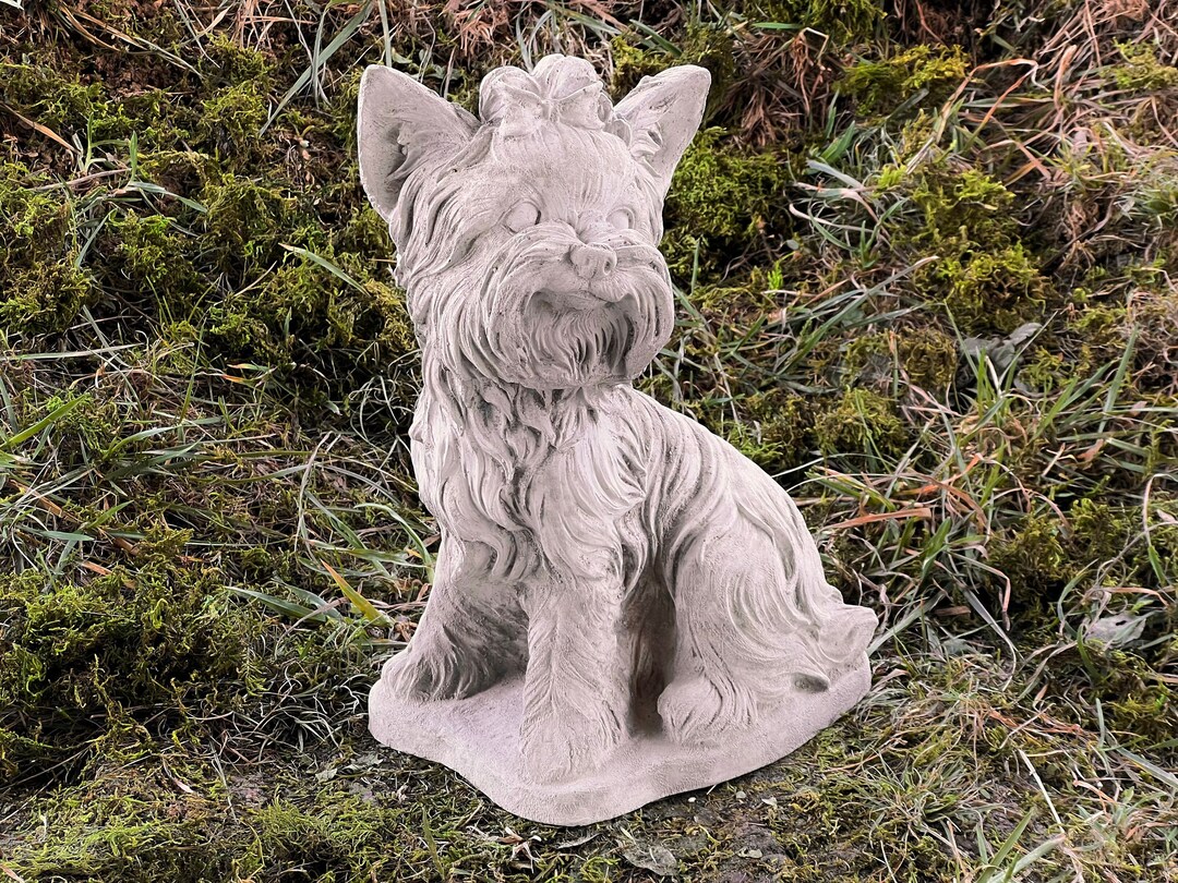 Yorkshire Terrier Statue Concrete Sitting York Sculpture Dog Memorial ...