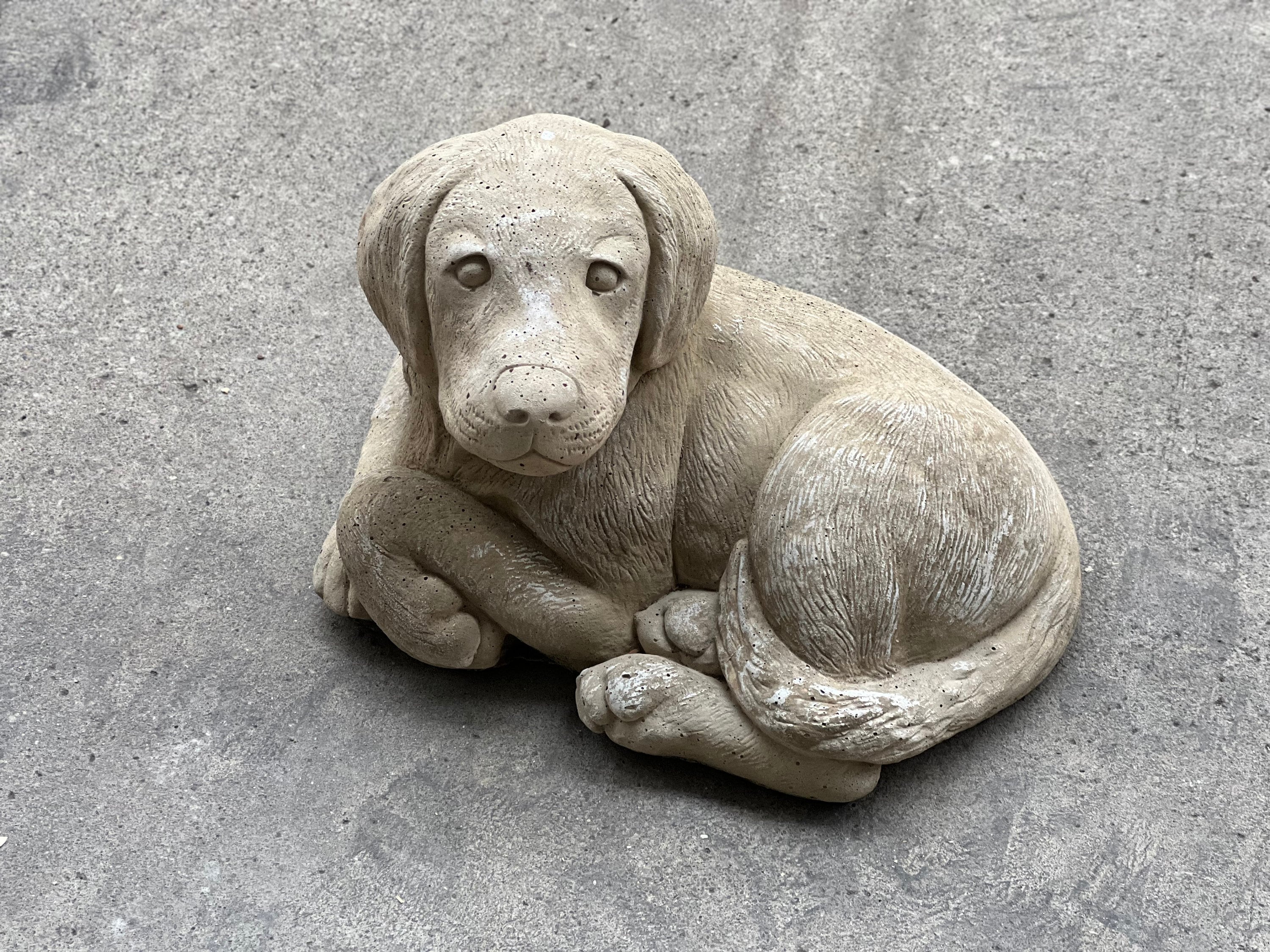 Brown Lab Garden Statue Concrete Labrador Retriever Sculpture Golden ...