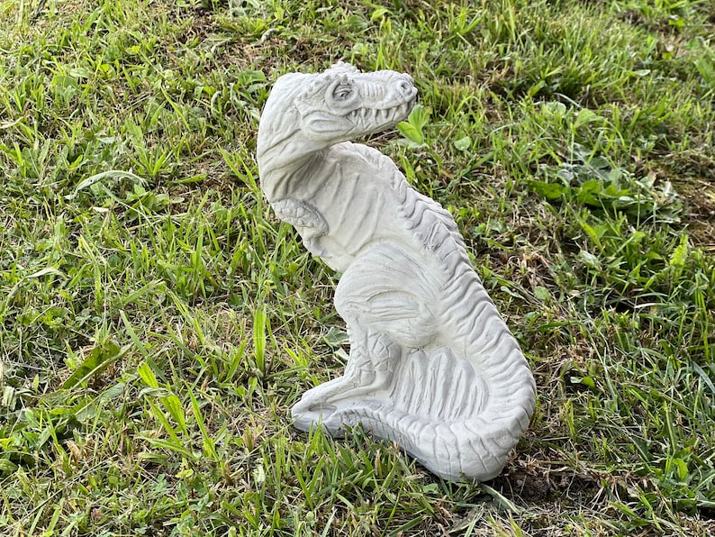 Stone Dinosaur Statue T-rex Garden Sculpture Concrete Dino Figurine ...