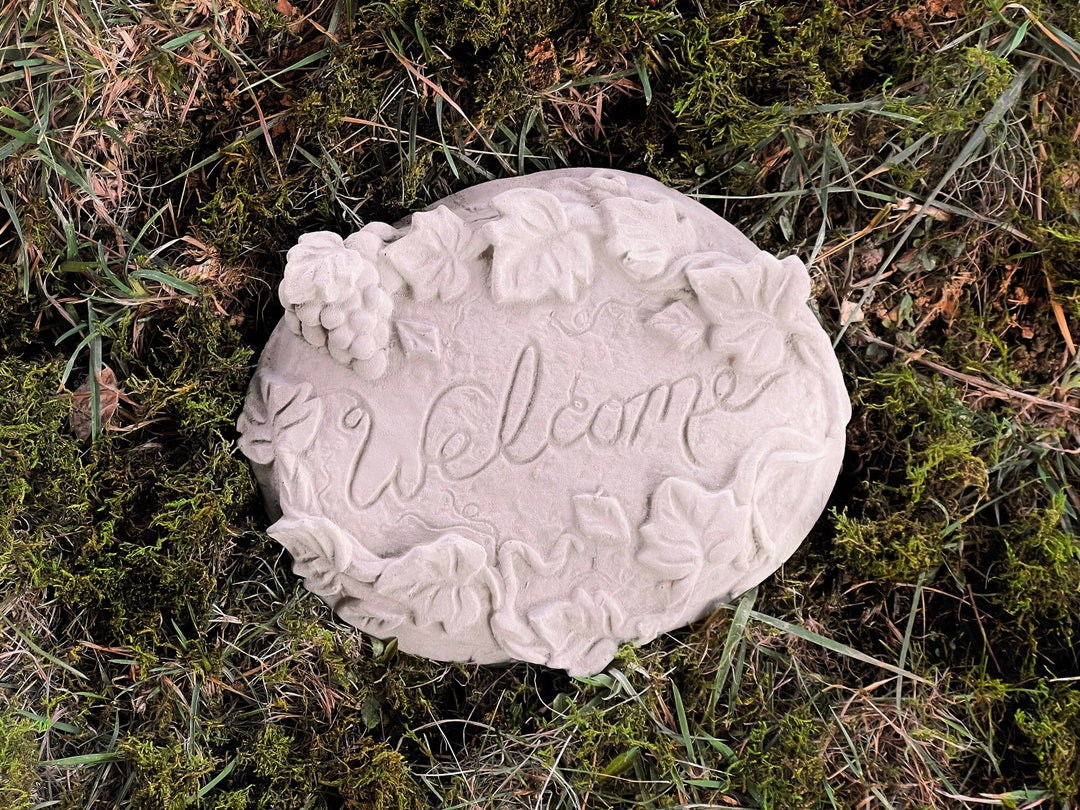 Rock Plate Concrete Welcome Sign Welcome Sign Front Door Farmhouse ...