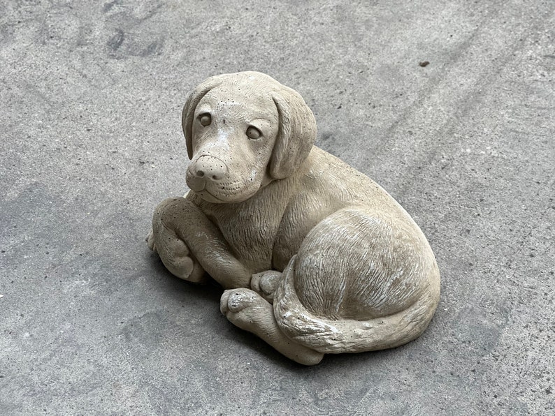 Brown Lab Garden Statue Concrete Labrador Retriever Sculpture Golden ...