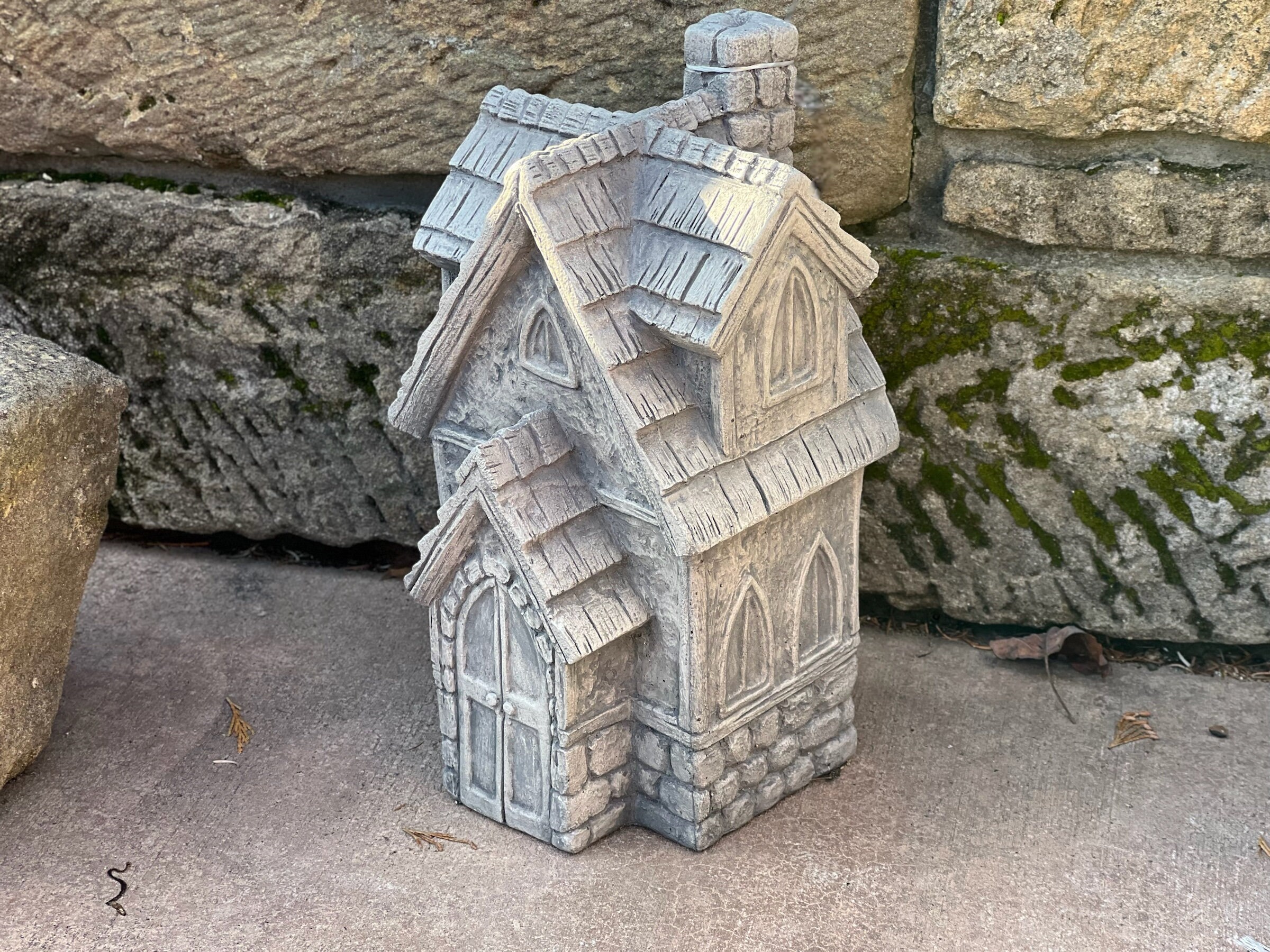 Cottage Whispering Woods Stone Statue Fairy House Miniature Garden ...