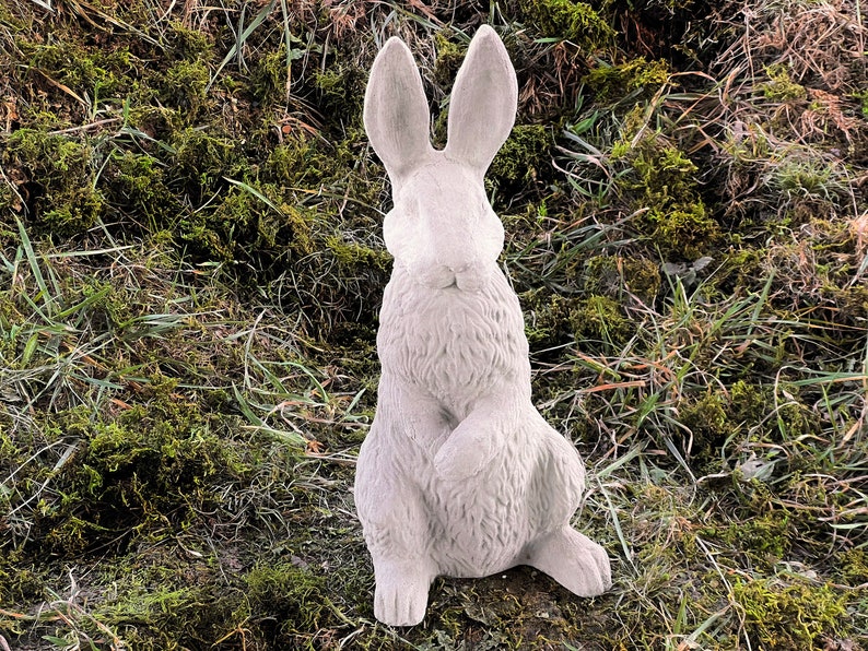 Standing Rabbit Statuary With Big Ears Concrete Bunny Rabbit Garden ...