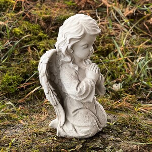 Stone Angel Figurine Praying Angel Memorial Statue Concrete Religious ...