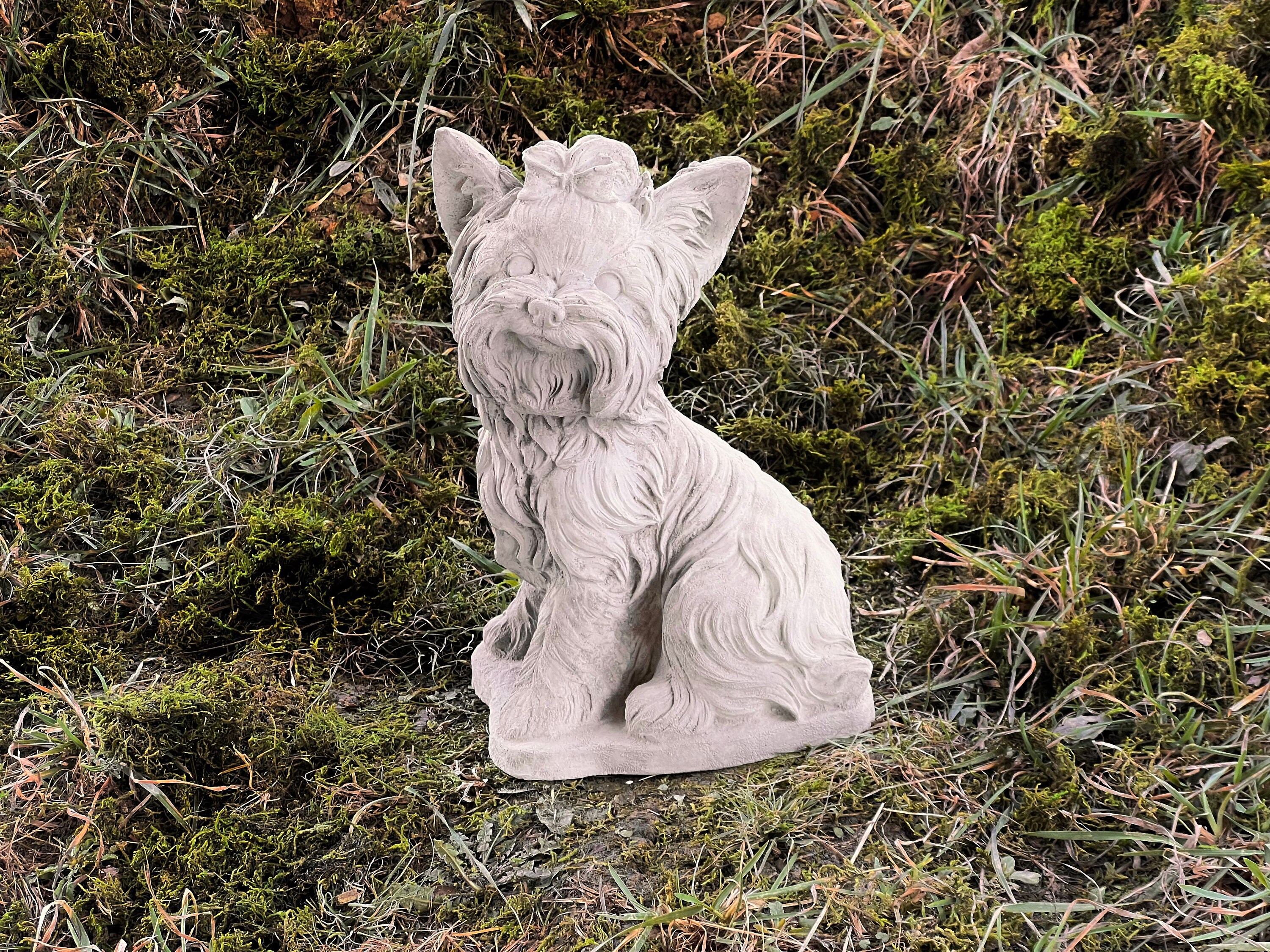 Yorkshire Terrier Statue Concrete Sitting York Sculpture Dog Memorial ...