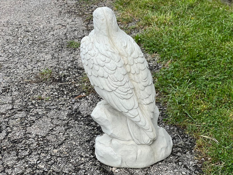 Massive Stone Eagle Statue 30" American Eagle Concrete Sculpture Garden ...