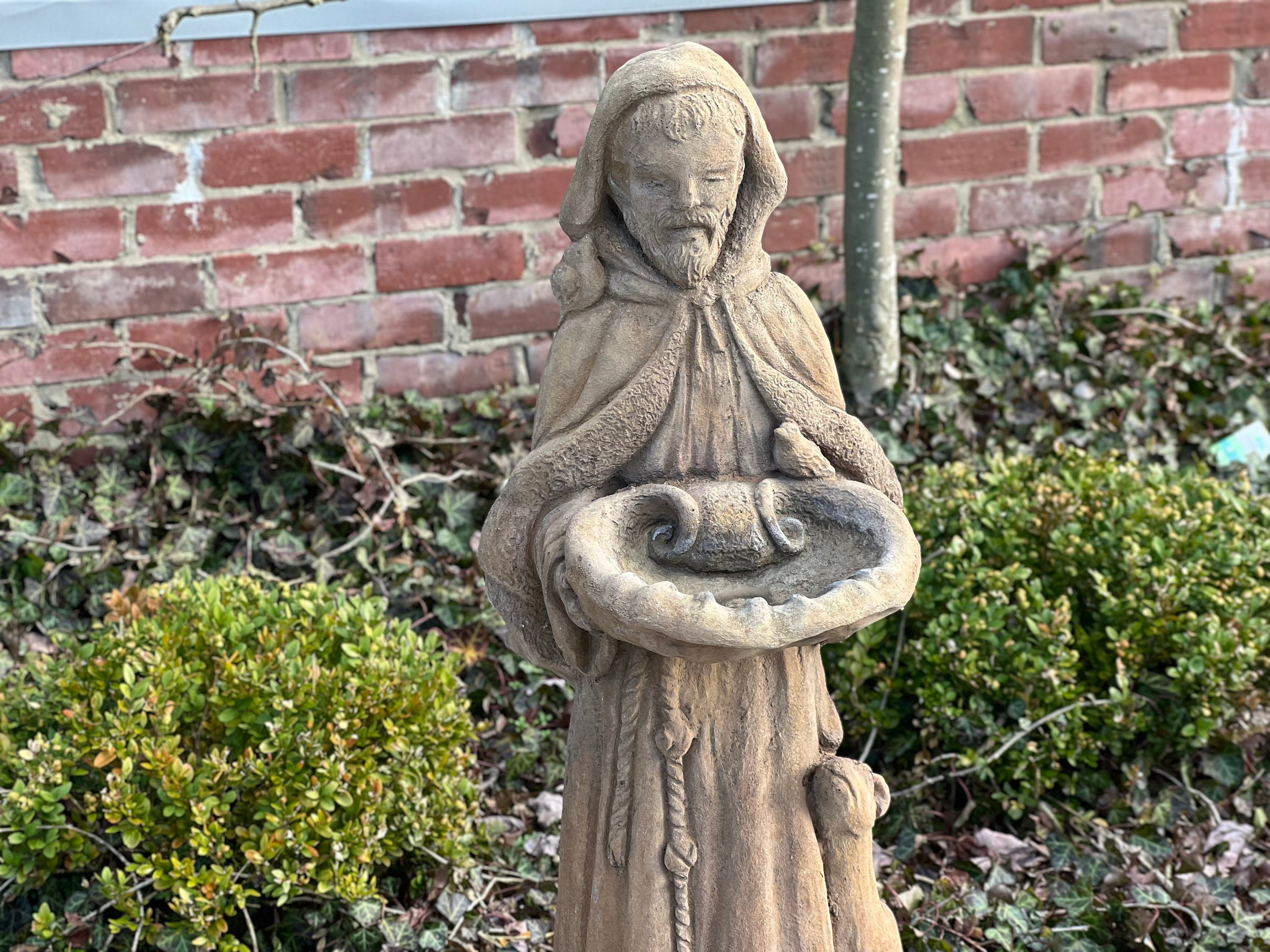 St Francis Garden Statue Outdoor Monk Large Stone Yard Cement Lawn ...