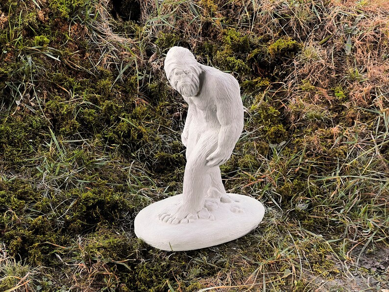 Bigfoot Statue Concrete Big Foot Large 17" Cement Sasquatch Stone Yard ...