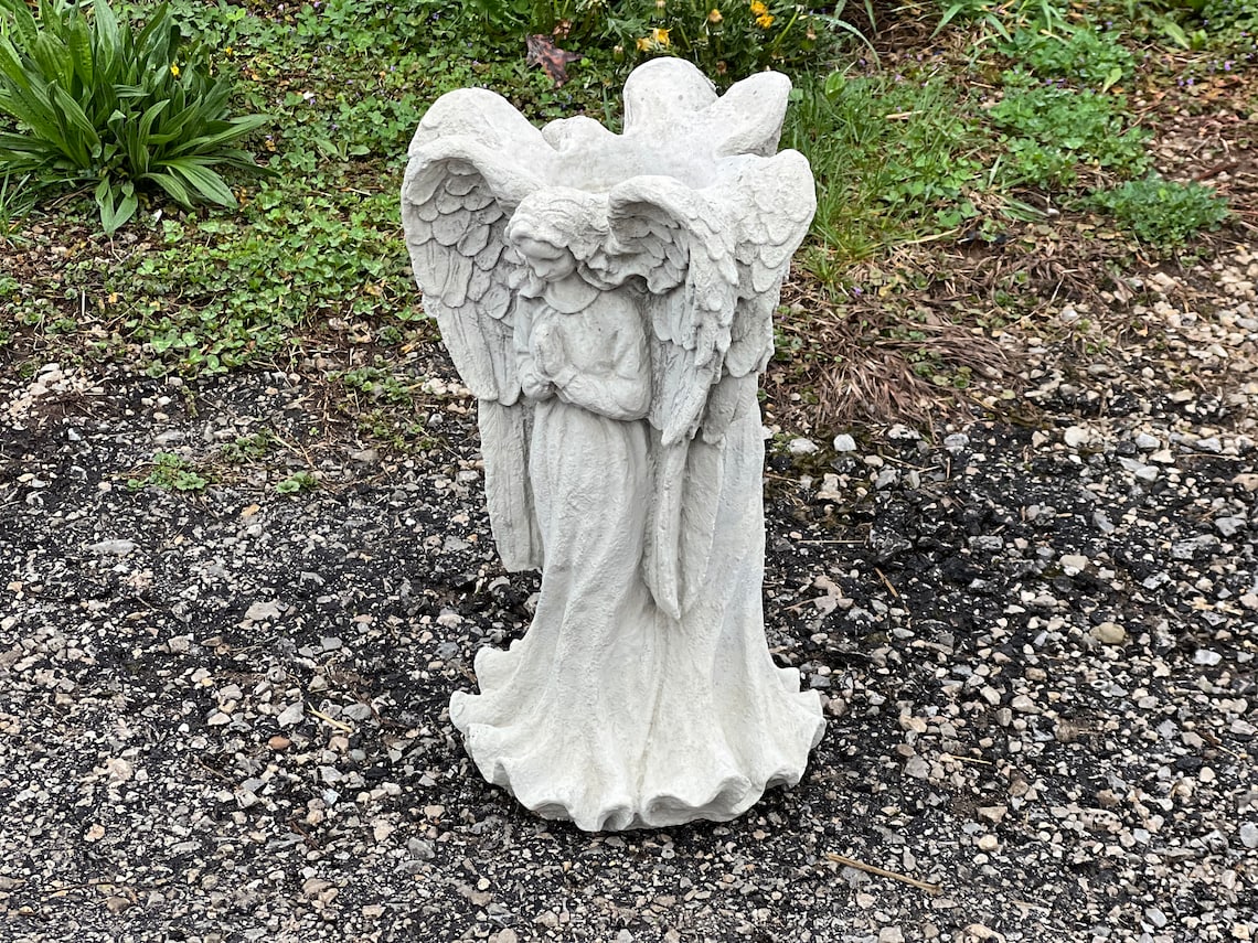 Garden Angels Statue Concrete Three Angels Sculpture Cherub Stone ...