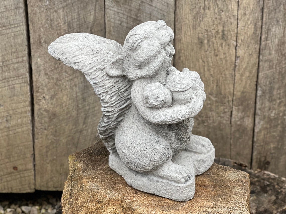 Squirrel Garden Statue Concrete Animal Sculpture Squirrel Stone ...